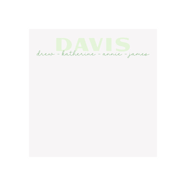 Personalized Family Names Notepad- Block and Script- Assorted Colors ...