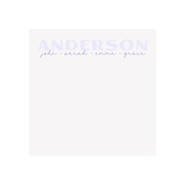 Personalized Family Names Notepad- Block and Script- Assorted Colors ...