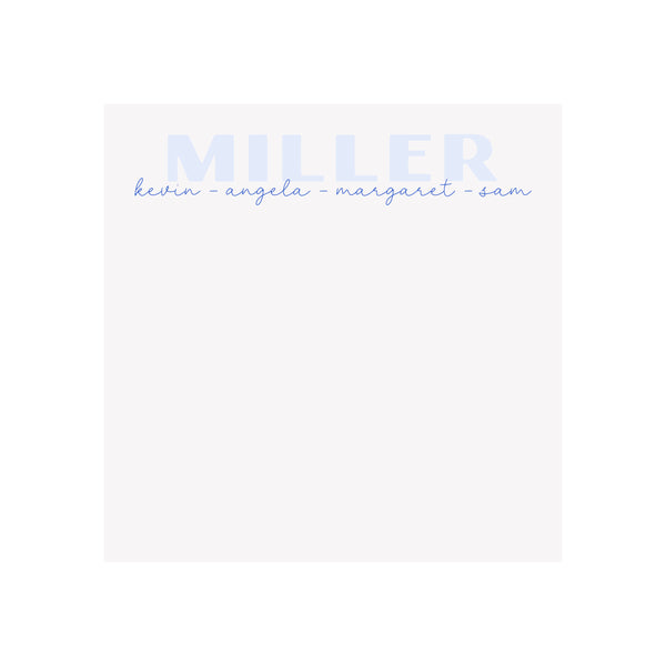 Personalized Family Names Notepad- Block and Script- Assorted Colors ...