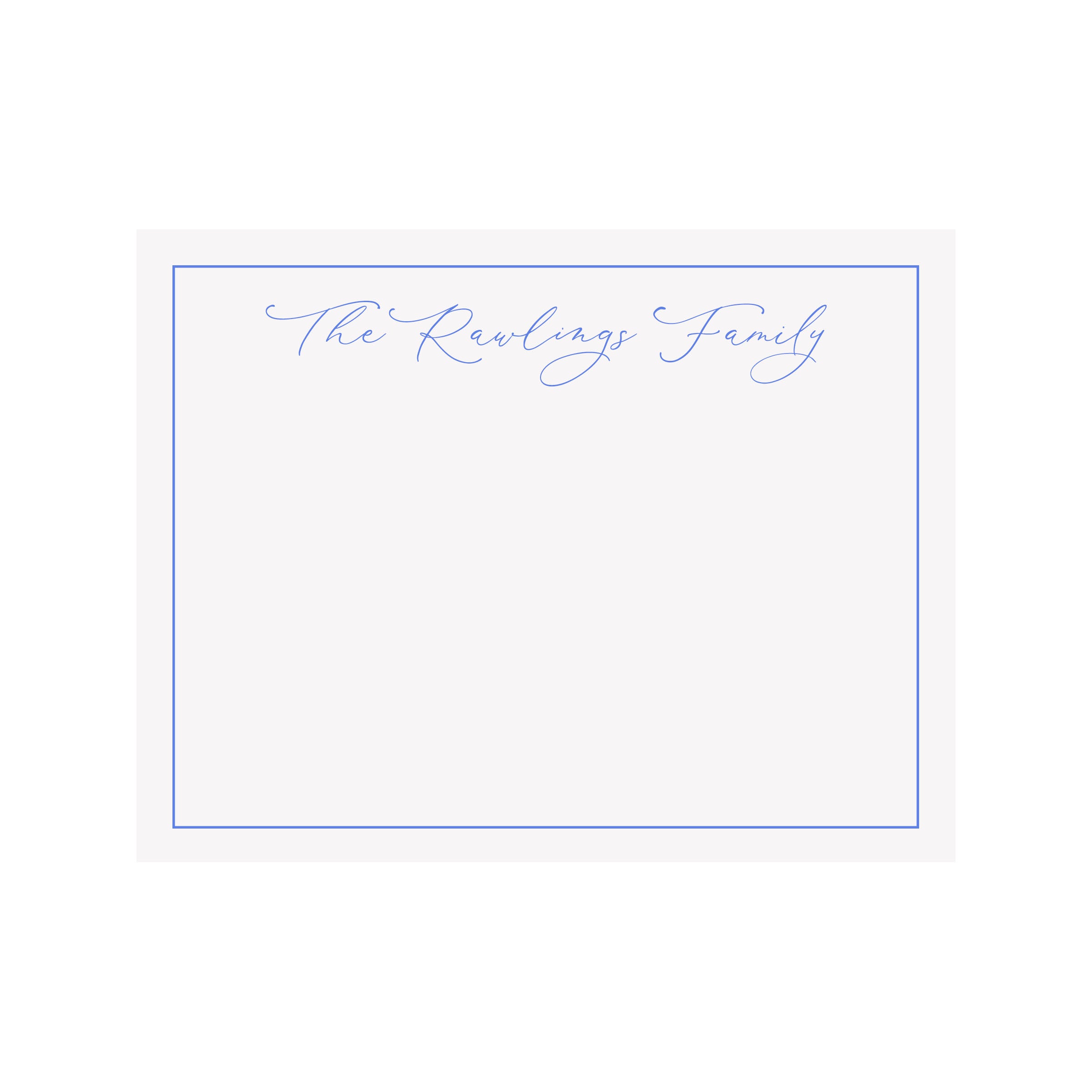 Personalized Family Stationery- Script with Border - Brake Ink Stationery