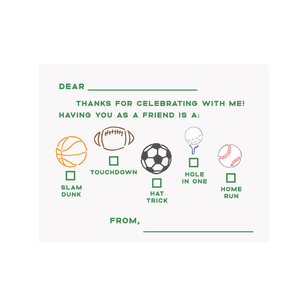 Fill in Sports Note Card - Brake Ink Stationery