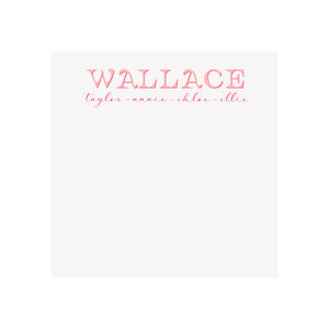 Personalized Fun Family Notepad- Assorted Colors - Brake Ink Stationery