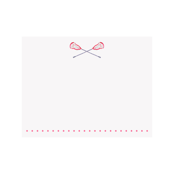 Pink Lacrosse Sticks Note Card - Brake Ink Stationery