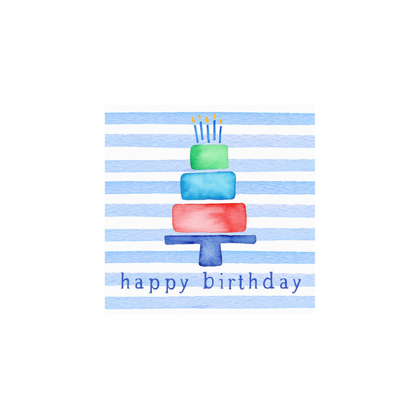 Birthday Cake Gift Tag- Blue - Brake Ink Stationery