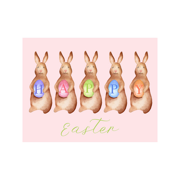 Bunnies Easter Eggs Card - Brake Ink Stationery