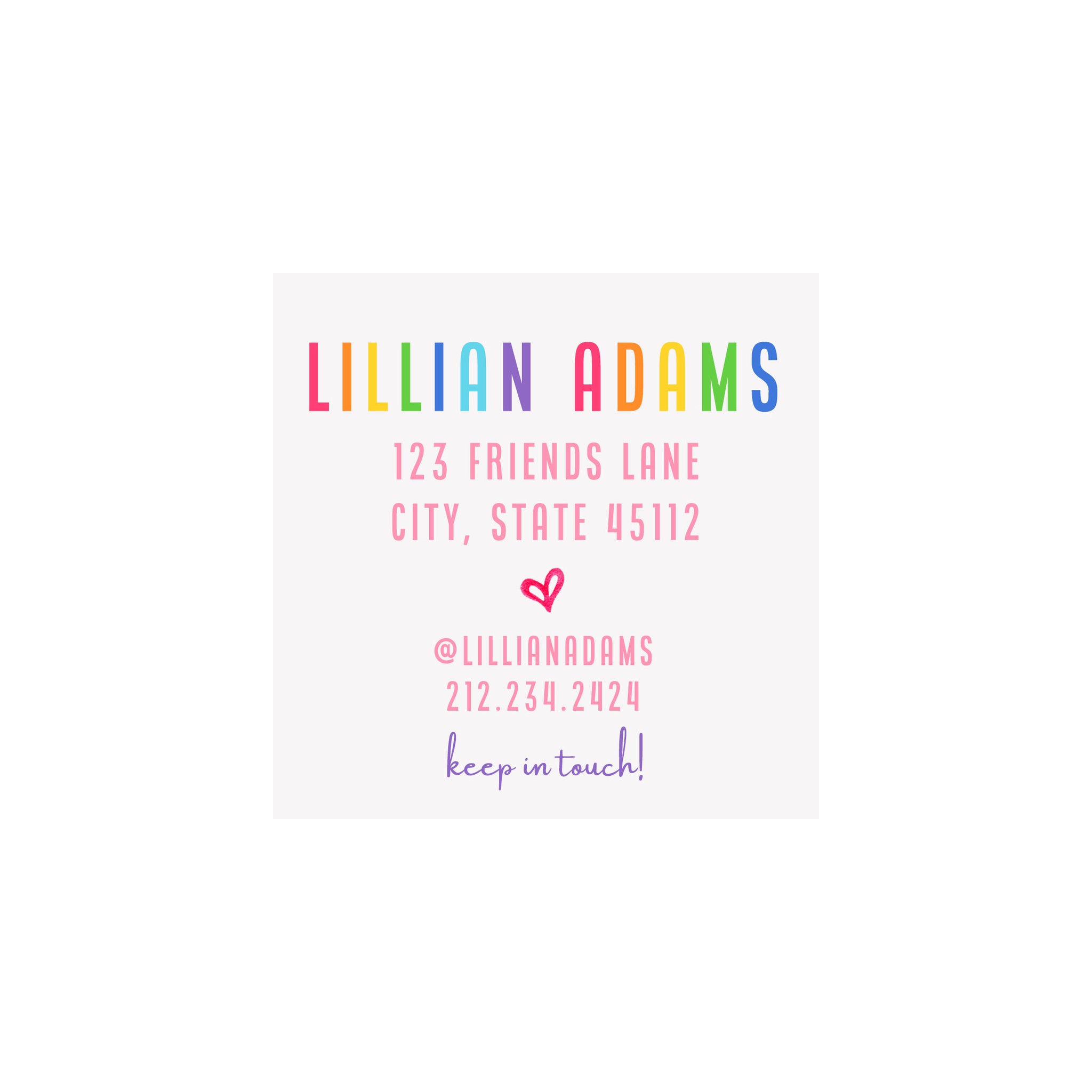 Camp Calling Cards- Girl Multi Color - Brake Ink Stationery