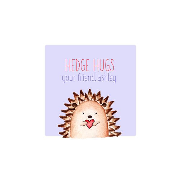Hedgehog Valentine Gift Tags & Stickers - Brake Ink Stationery