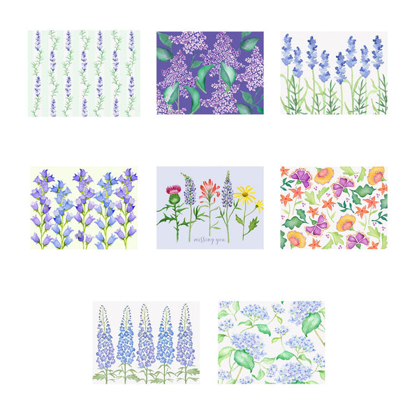 Lavender Love- Assorted Foldover Note Cards - Brake Ink Stationery